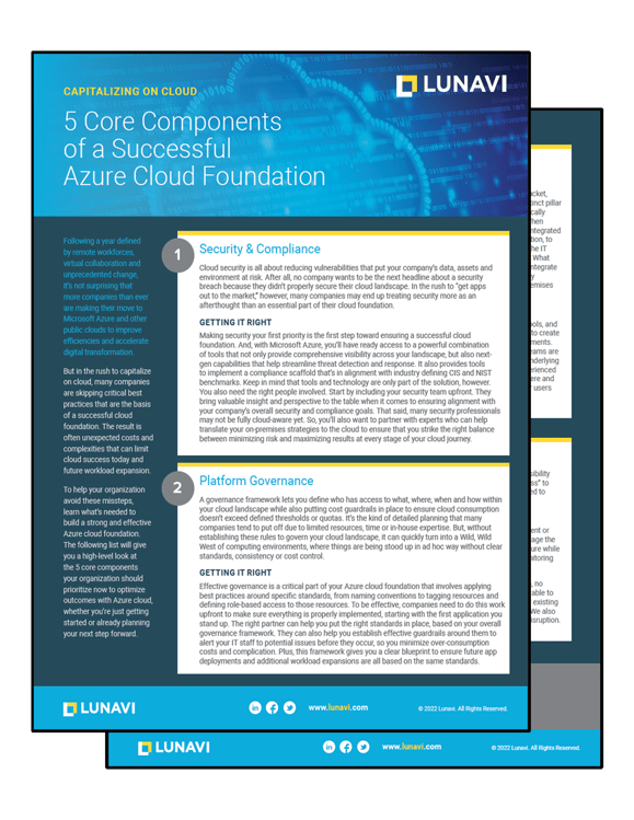 5 Core Components for a Successful Azure Foundation